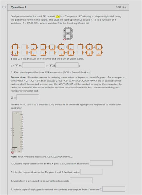 Design A Cantroller For The LED Labeled D In A Chegg