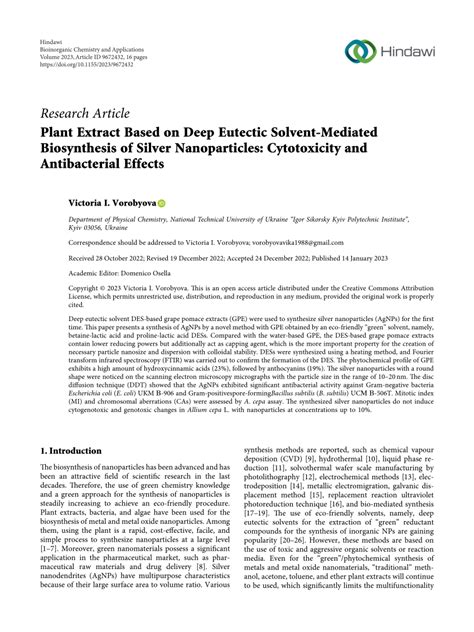 Pdf Plant Extract Based On Deep Eutectic Solvent Mediated Biosynthesis Of Silver Nanoparticles