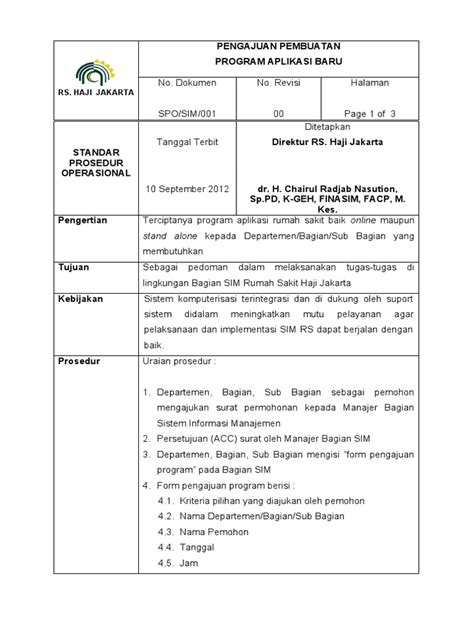 Sim 001 Pengajuan Pembuatan Program Aplikasi Baru Pdf Sim 001 Pengajuan Pembuatan Program Aplikasi Baru Pdf