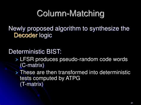 Ppt Column Matching Based Mixed‑mode Bist Technique Powerpoint