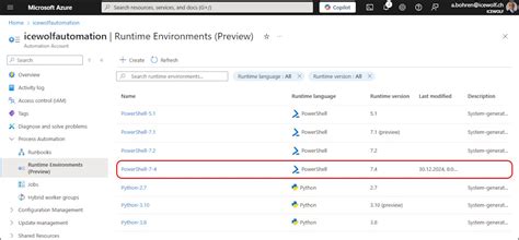Azure Automation Runtime Environments Preview Icewolf Blog