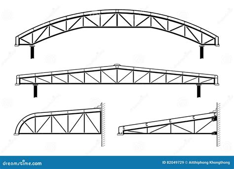 Roofing Building Steel Frame Cover Roof Truss Basic Components Of A Roof Truss Vector