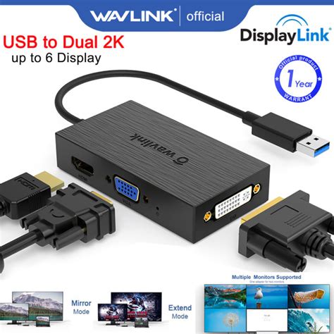 Wavlink Usb30 To Dual 2k Display Hub Universal Displaylink Usb To