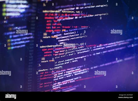 Css Javascript And Html Usage Monitor Closeup Of Function Source Code