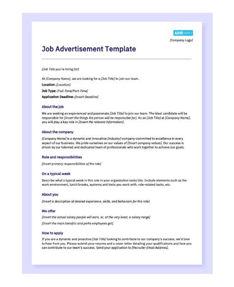 11 Best And Creative Job Advertisement Examples Free Template Aihr