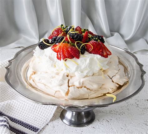 Dessert Anna Pavlova With Whipped Cream And Fresh Berries — Mila M