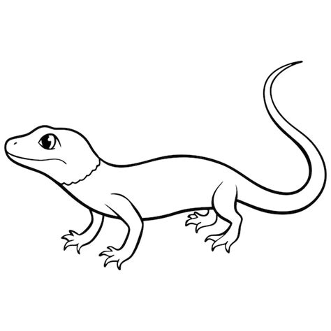 Premium Vector Lizard Standing On All Fours Line Art