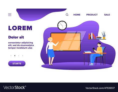 Students In Classroom Flat Royalty Free Vector Image