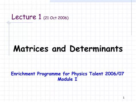 PPT Matrices And Determinants PowerPoint Presentation Free Download