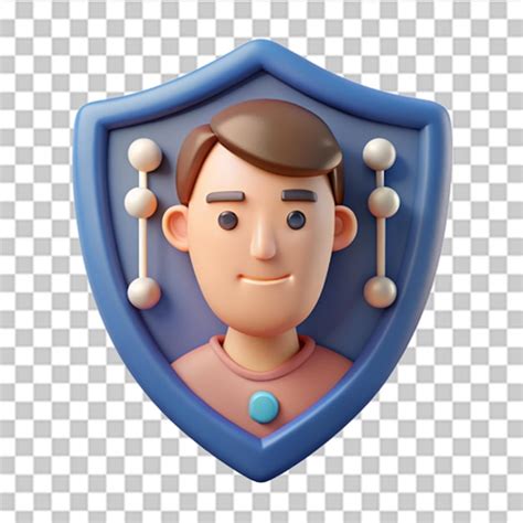 3d Face Recognition Illustration On Shield Concept Of Facial Recognition Face Id System