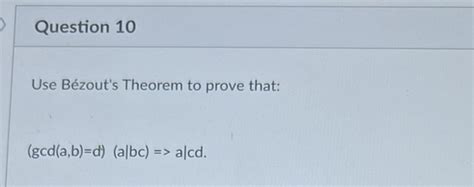 question 10use bézout s theorem to prove