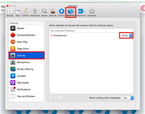 How To Allow Safari Access To My Camera And Microphone Remo Help Centre