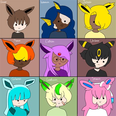 Eeveelutions Human By Cottoncatscandy On Deviantart