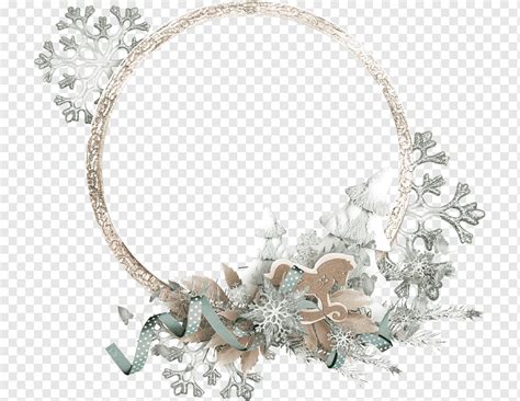 둥근 눈송이 크리스마스 장식 테두리 테두리 헤어 액세서리 테두리 프레임 Png Pngwing
