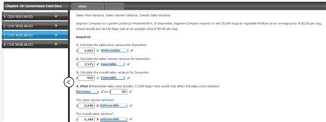 Solved Sales Price Variance Sales Volume Variance Overall
