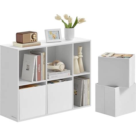 6 Cube Bookshelf With Drawers White The Warehouse