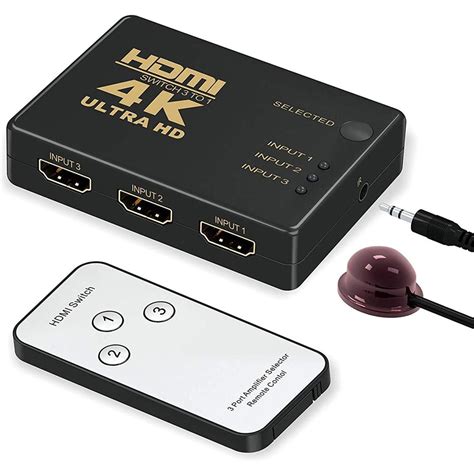 4k Hdmi Switcher With Ir Remote Control 3 Port Slec Hd 3p 4k Cse