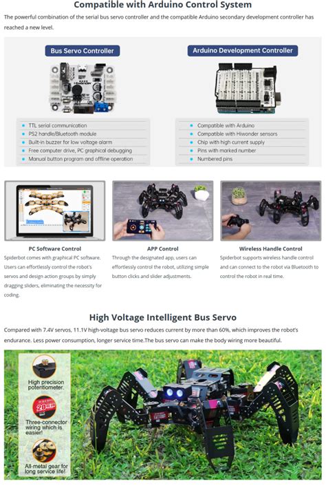 Spiderbot Hiwonder Hexapod Programming Robot For Arduino Standard Version Oz Robotics