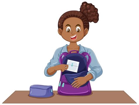 Una Niña En La Pubertad Sacando Una Toalla Sanitaria De Su Mochila