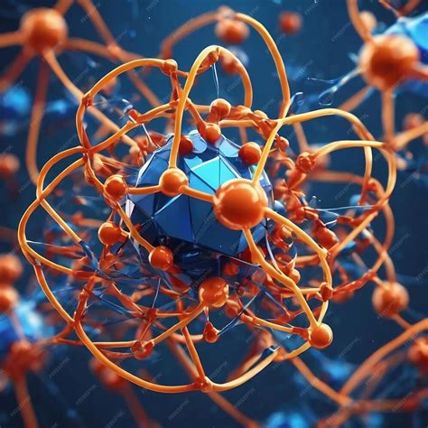 Premium Photo Abstract Science Polygon Microbiology Technology Tech Connect Communication Blue