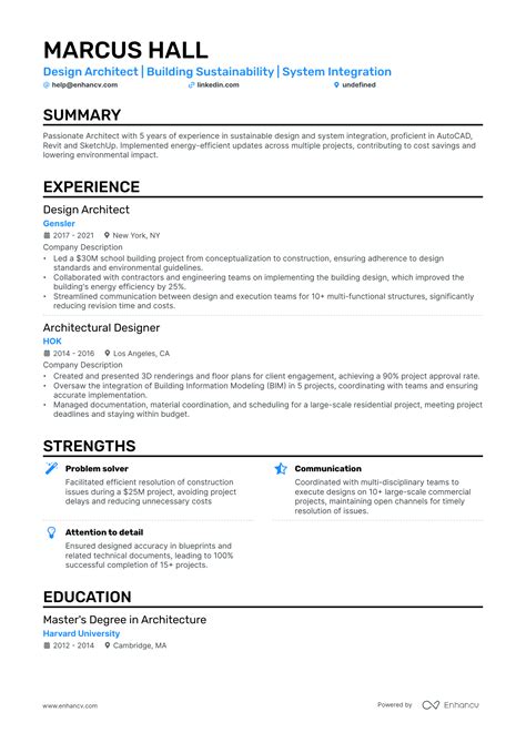5 Architecture Intern Resume Examples And Guide For 2024