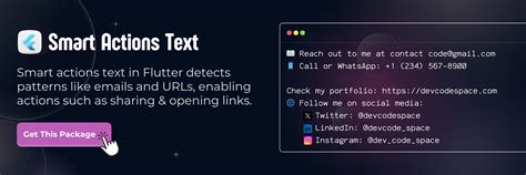 github devcodespace smart actions text a flutter package that transforms plain text into