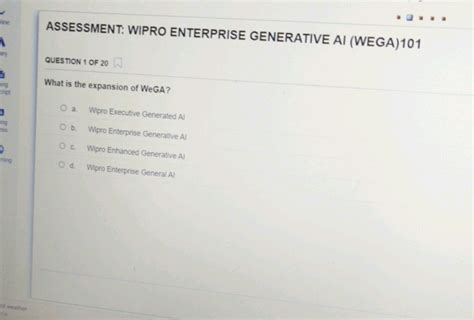 ASSESSMENT WIPRO ENTERPRISE GENERATIVE AI StudyX