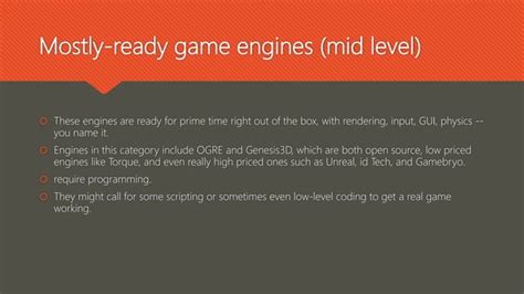 Introduction To Game Engine Concepts And Components Pptx