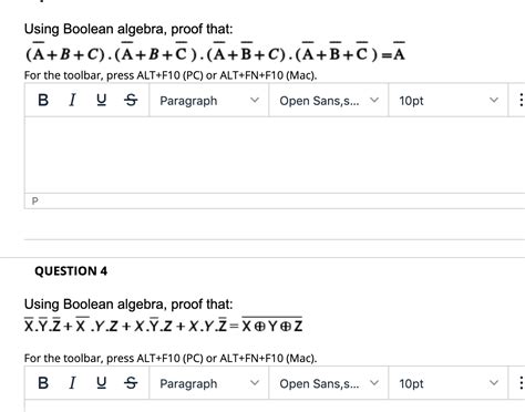solved using boolean algebra proof that