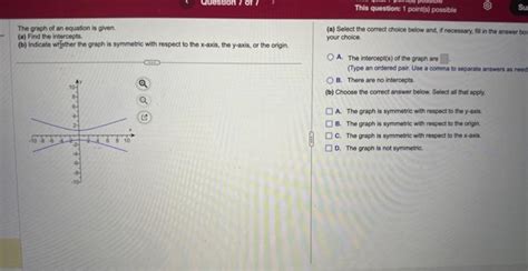Solved The Graph Of An Equation Is Given A Find The Chegg Com