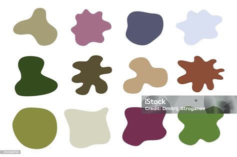 액체 모양의 집합 둥근 추상 유기 요소 다른 얼룩 모양 모음 흰색 배경에 고립된 다양한 모양과 색상의 말풍선입니다 디자인 요소 벡터 0명에 대한 스톡 벡터 아트 및 기타