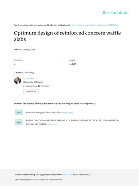 Optimum Design Of Waffle Slab Pdf Genetic Algorithm Beam Structure