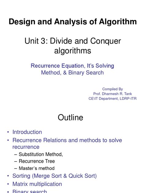 Unit 31 Recurrence Method Download Free Pdf Mathematics