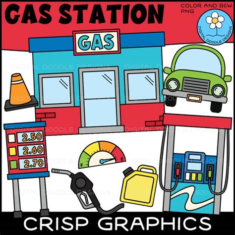 Gas Station Clipart By Digital Doodle Designs Tpt
