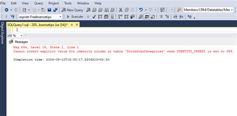 How To Resolve The “cannot Insert Explicit Value For Identity Column