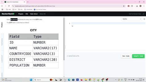 Hackerrank Sql Easy Question Answer Hindi Lec 3 Quant
