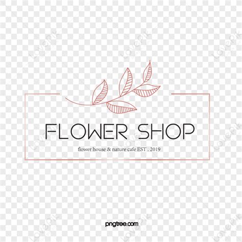 간단한 스타일 로즈 골드 라인 초안 꽃 가게 로고t 로고단순한 Png 일러스트 무료 다운로드 Lovepik