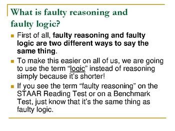 Faulty Reasoning A Guide To The Most Common Logical Fallacies TPT