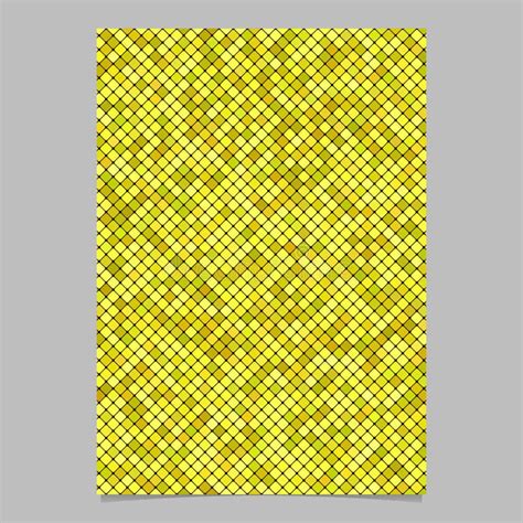 Yellow Diagonal Square Mosaic Pattern Poster Template Stock Vector Illustration Of Layout