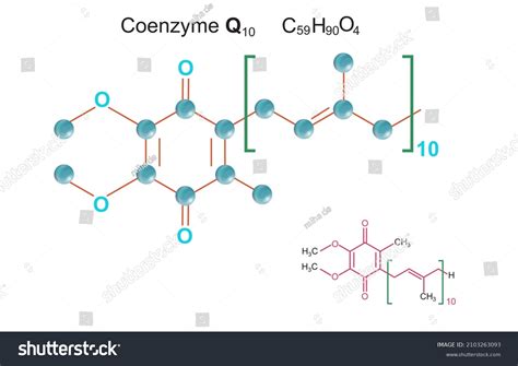 Structure Coenzyme Q10 Illustration On White Stock Illustration 2103263093