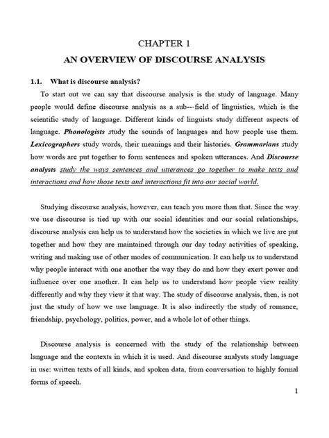 An Overview of Discourse Analysis | PDF | Discourse | Linguistics