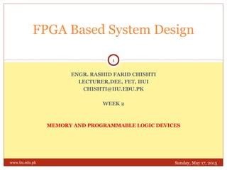 Fpga Memory And Pl Ds PPT