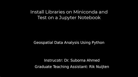 Install Libraries On Miniconda And Test On A Jupyter Notebook YouTube