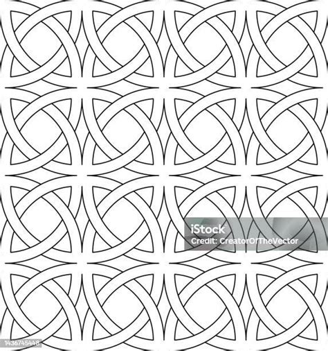 인터레이스 줄무늬의 원활한 벡터 패턴 흰색 배경에 고립 된 원활한 켈트 블랙 라인 벡터 패턴 켈트양식에 대한 스톡 벡터 아트 및 기타 이미지 Istock