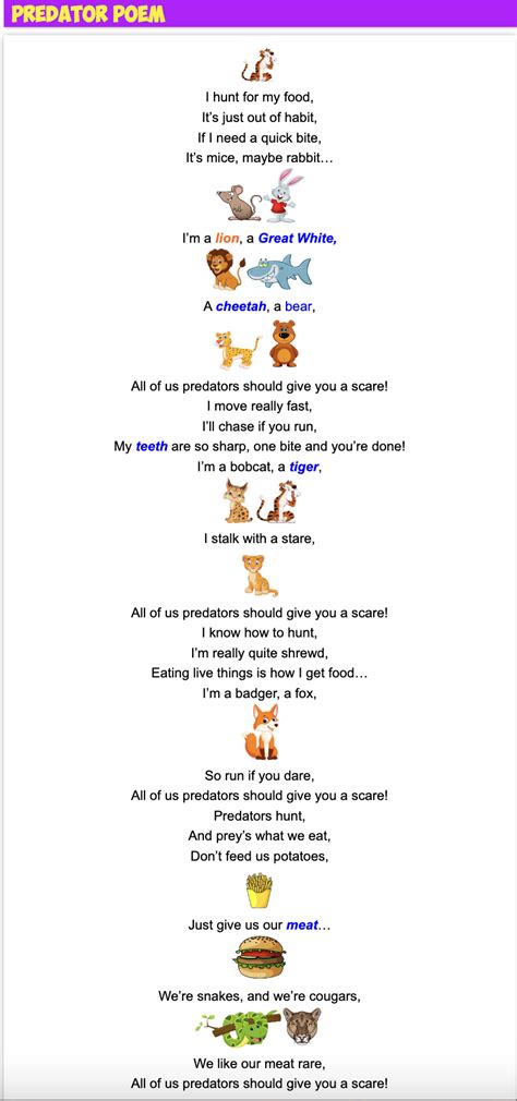 Predators A Science Poem