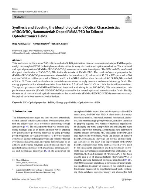Synthesis And Boosting The Morphological And Optical Characteristics Of
