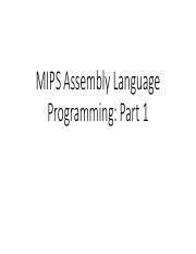 Learn MIPS Assembly Language Programming: Part 1 | | Course Hero