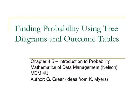 Ppt Finding Probability Using Tree Diagrams And Outcome Tables