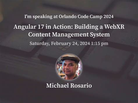 Michael Rosario On Linkedin Webxr Angular Orlandocodecamp