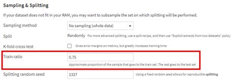 Train Validate And Test Data Sampling Methods In Dataiku
